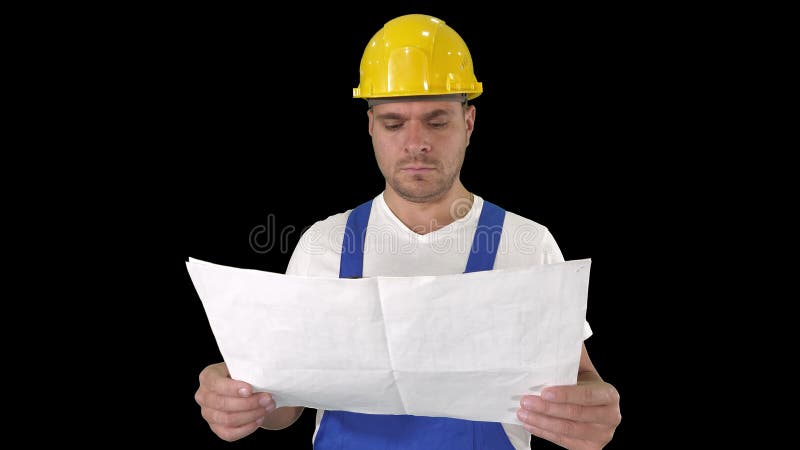 Engineer or Architect or Construction Worker Holding Blueprint and ...