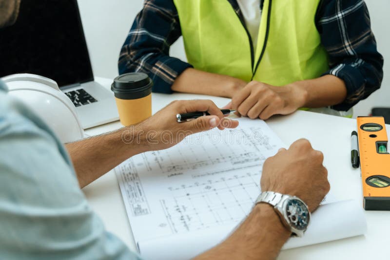Engineer, Architect, Construction Worker Team Working and Planning on ...