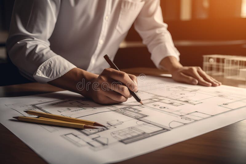 Engineer Architect Designer Freelance Work Project Drawing ...