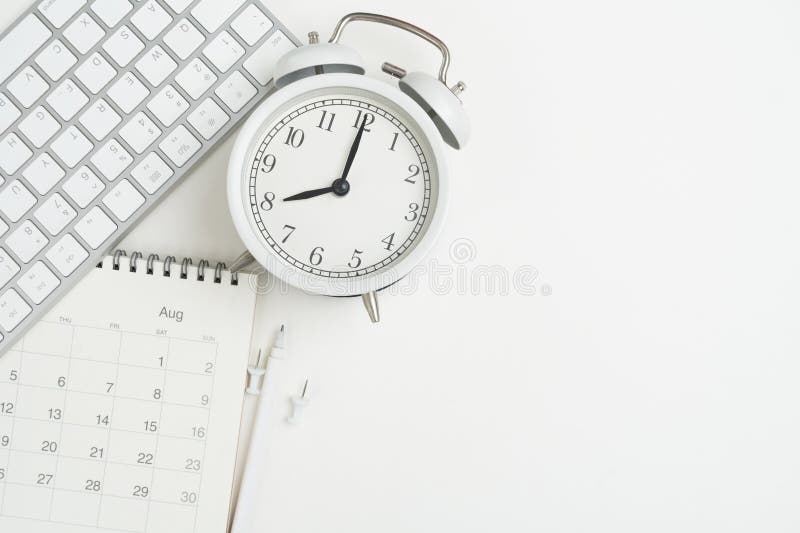 Engineer or Architect Desk with Stationery on White Table Background in ...
