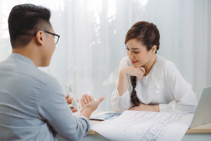 Engineer or Architect Discussing at the Office. Civil Engineering ...