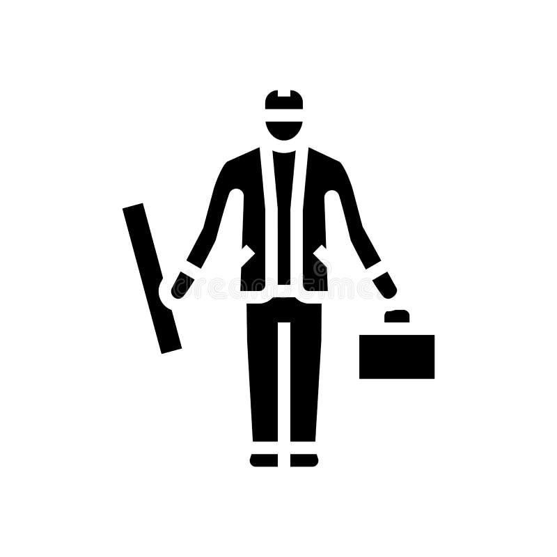 Engineer or Architect Glyph Icon Vector Illustration Stock Vector ...