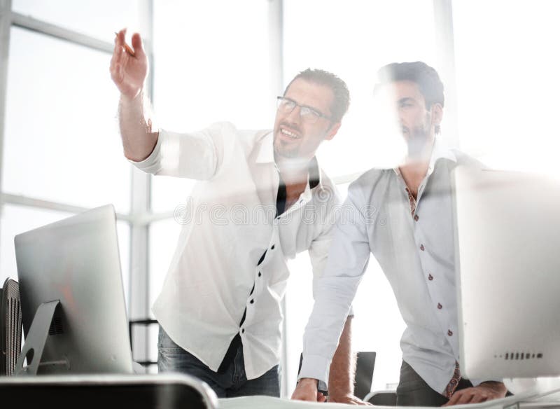 Engineer and Architect Look at the Sketches of the Project Stock Photo ...