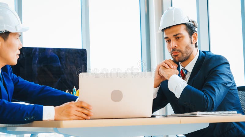 Engineer and Architect Meeting at Office Table Jivy Stock Photo - Image ...