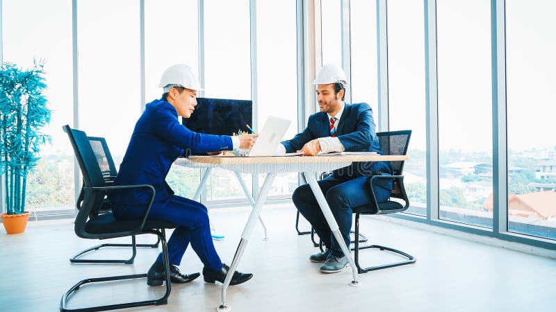 Engineer and Architect Meeting at Office Table Jivy Stock Image - Image ...