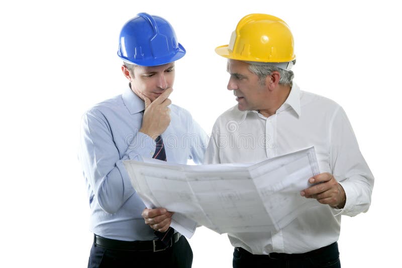 Engineer Architect Two Expertise Team Plan Hardhat Stock Photo - Image ... Engineer Architect Two Expertise Team Plan Hardhat Stock Photo - Image ...