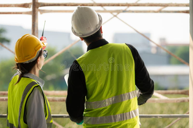 Engineer and Architect Working on the Construction Site, Stock Image ...