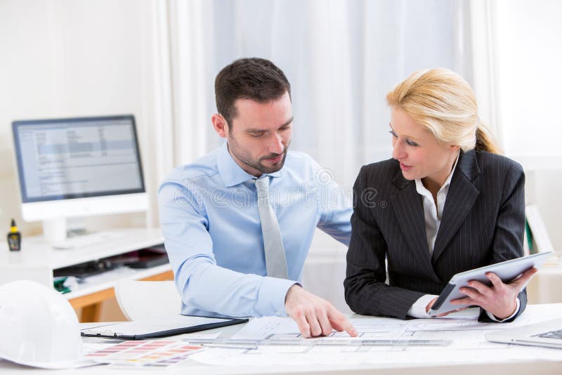 Engineer and Architect Working at the Office Stock Photo - Image of ...
