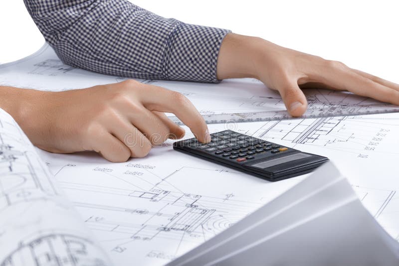 Engineer / Architect Workplace Stock Image - Image of help, manufacture ...