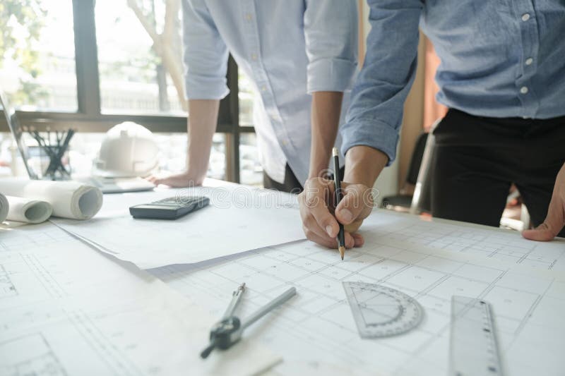 Engineer, Architects Working Together. Stock Image - Image of meeting ...