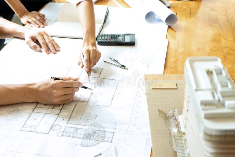 Engineer or Architectural Project Stock Image - Image of draft ...
