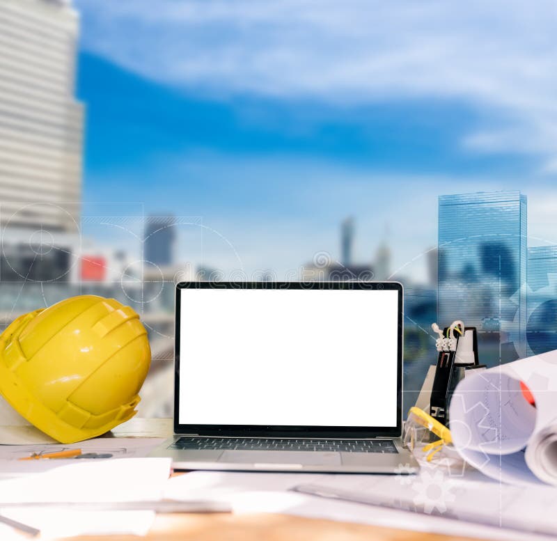 Engineer and Architecture Technology Concept with Building Background ...