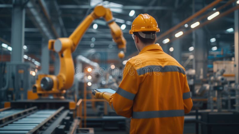 Engineer Monitoring Robotic Automation AIG41 Stock Photo - Image of ...