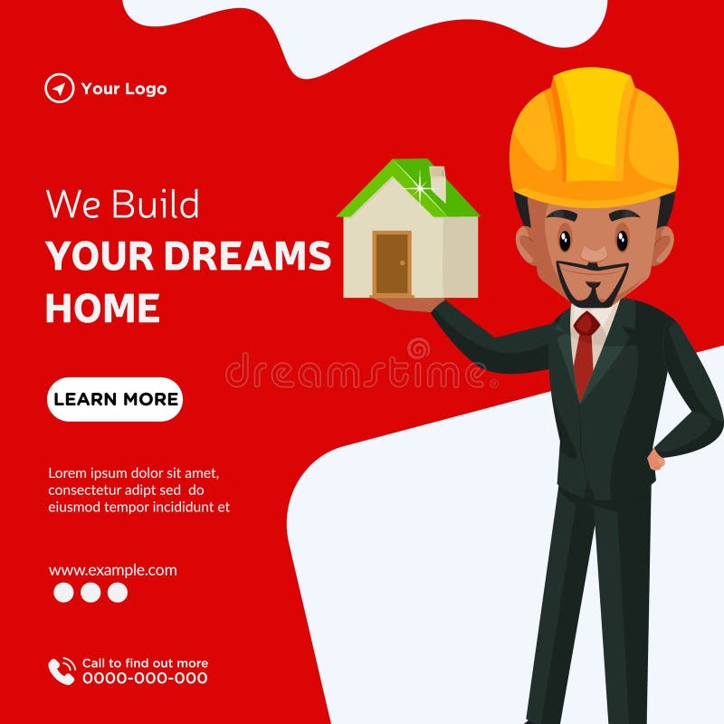 Banner Design of we Build Your Dreams Home Stock Vector - Illustration ...