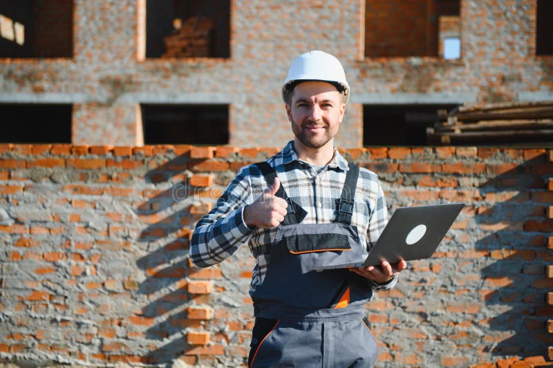 Engineer, Bearded Man Wears Safety Helmet Inspecting Housing ...