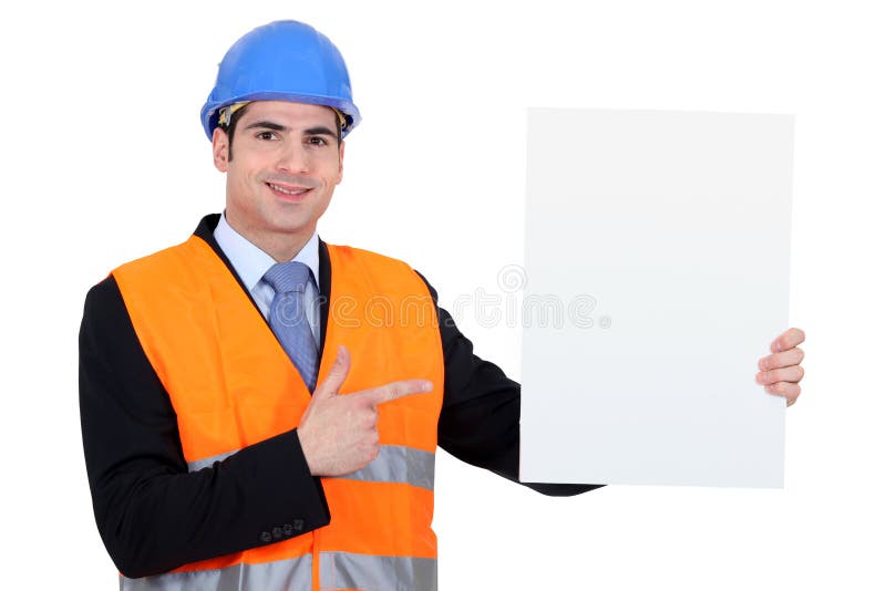 Engineer with a Blank Board Stock Image - Image of customizable ...