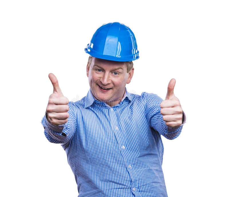 Engineer in blue helmet stock photo. Image of industrial - 50907204
