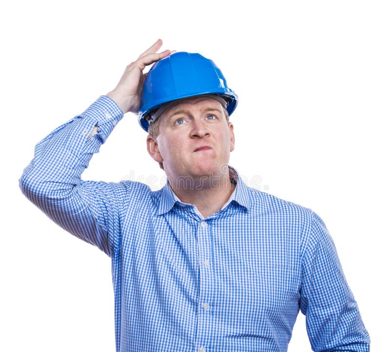 Engineer in blue helmet stock photo. Image of industrial - 50908650