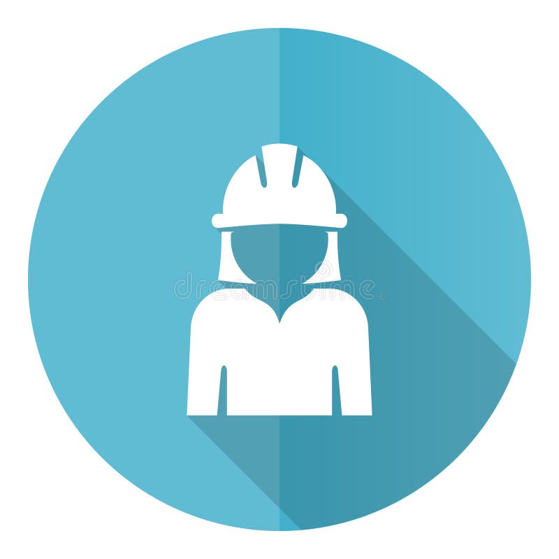 Engineer Blue Round Flat Design Vector Icon Isolated On White ...