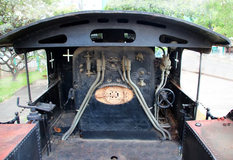 Engineer Booth of an Old Steam Train Stock Image - Image of history ...