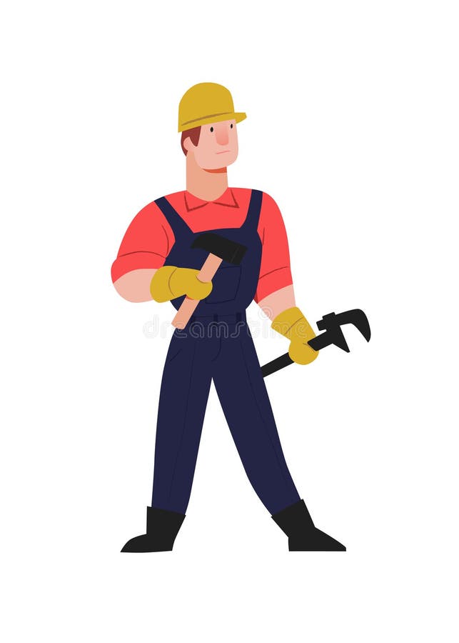 Engineer Builder. Character Illustration Isolated on White Background ...