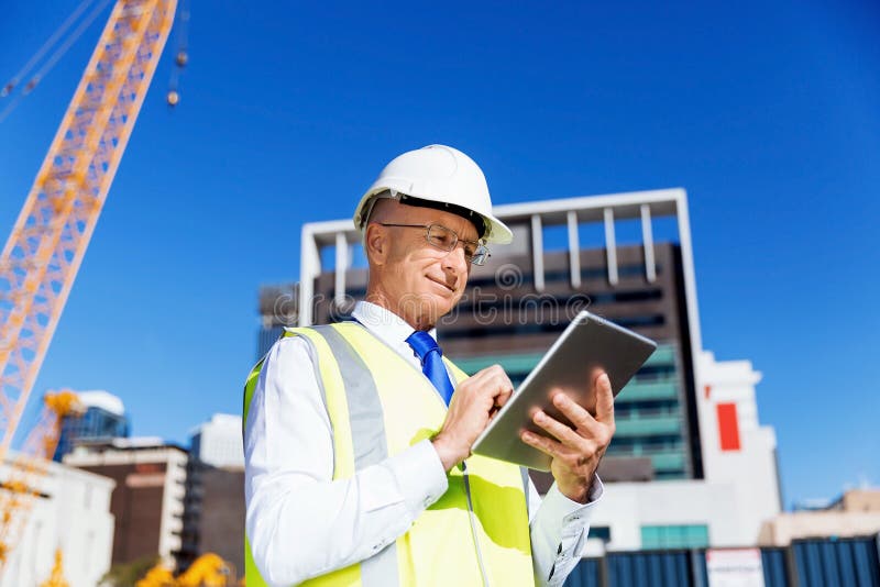Engineer Builder at Construction Site Stock Image - Image of building ...