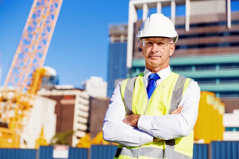 Engineer builder at construction site. Person, people. - Stock Image ...