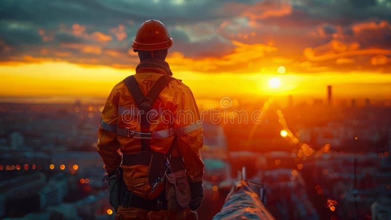 Engineer Builder with Helmet and Blueprints at Construction Stock Video ...