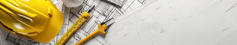 Engineer and Building Construction Project Banner, Empty Space for Text ...