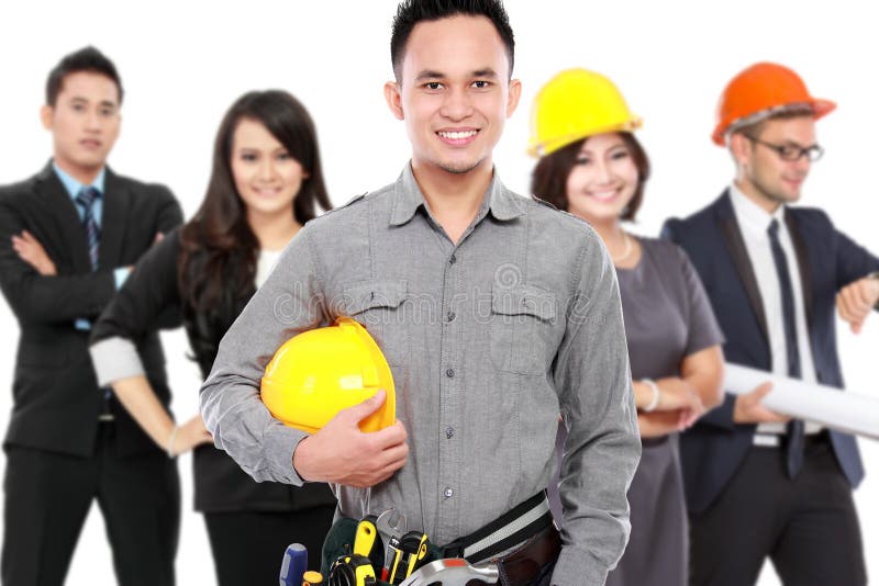 Engineer and Business People Stock Image - Image of group, isolated ...