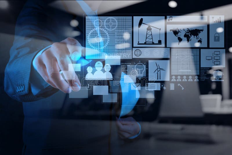 Engineer Businessman Working on Modern Technology Stock Photo - Image ...