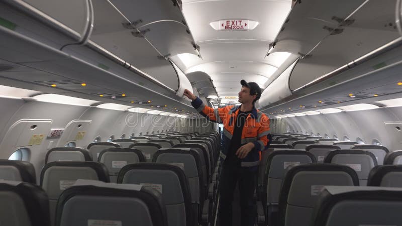 Engineer is on the Cabin. Inspection of the Cabin Stock Footage - Video ...