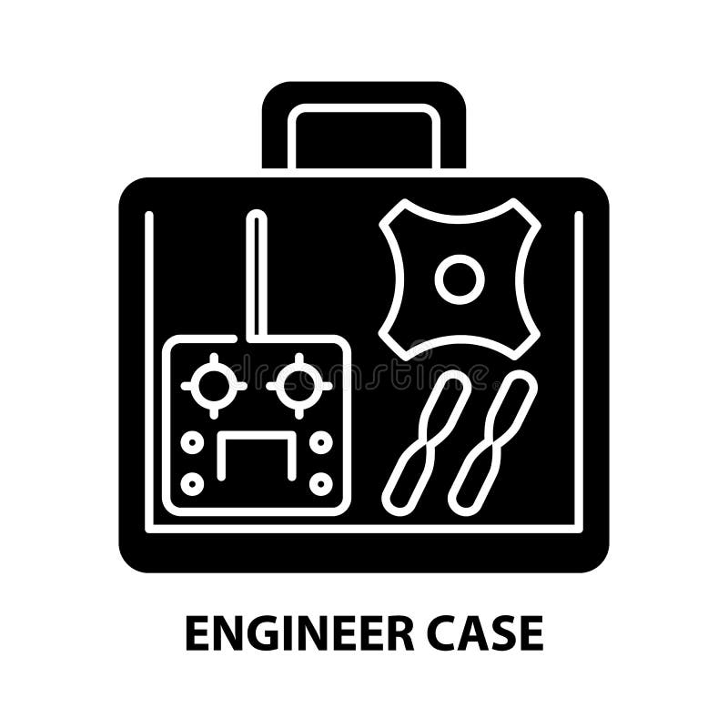 Engineer Case Icon, Black Vector Sign with Editable Strokes, Concept ...