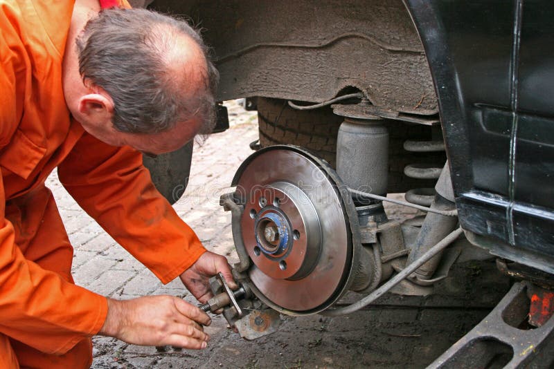 Engineer Changing Brake Disc Stock Photo - Image of bearing, repair ...