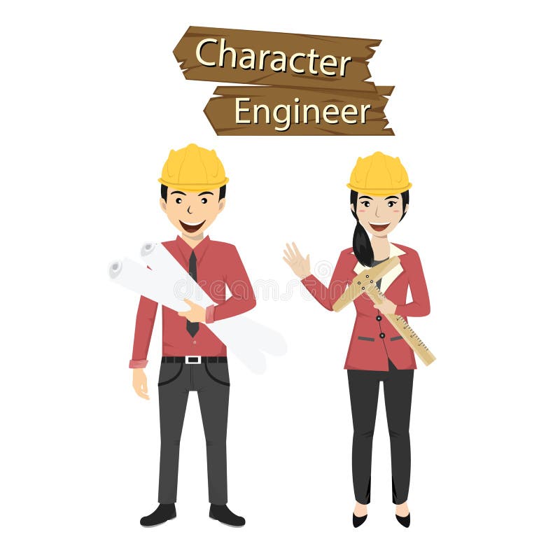 Engineer Character Set Vector Illustration Stock Vector - Illustration ...