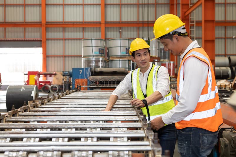 Engineer Check Up the Machine in the Factory Stock Image - Image of ...
