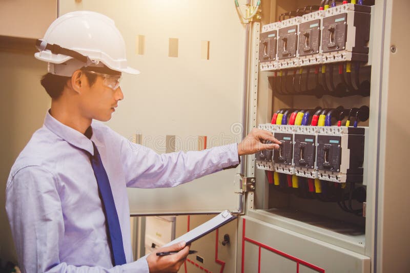 Engineer is Check Voltage or Current by Voltmeter in Control Panel of ...