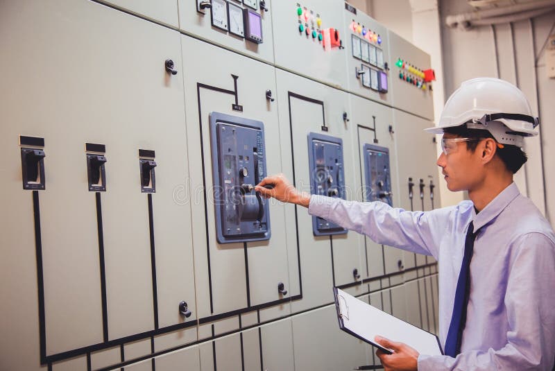 Engineer is Check Voltage or Current by Voltmeter in Control Panel of ...