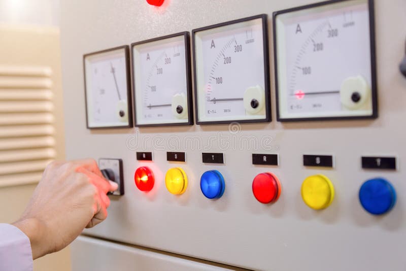 Engineer is Check Voltage or Current by Voltmeter in Control Panel of ...