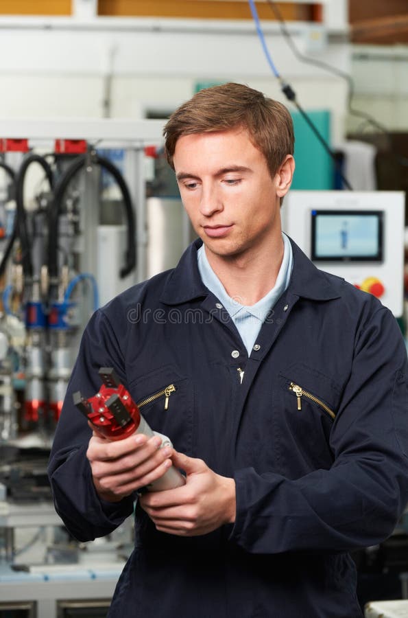 Engineer Checking Component in Factory Stock Image - Image of clipboard ...