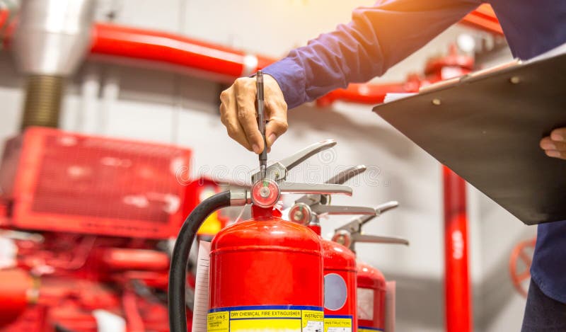 Engineer Checking Industrial Fire Control System,Fire Alarm Controller ...