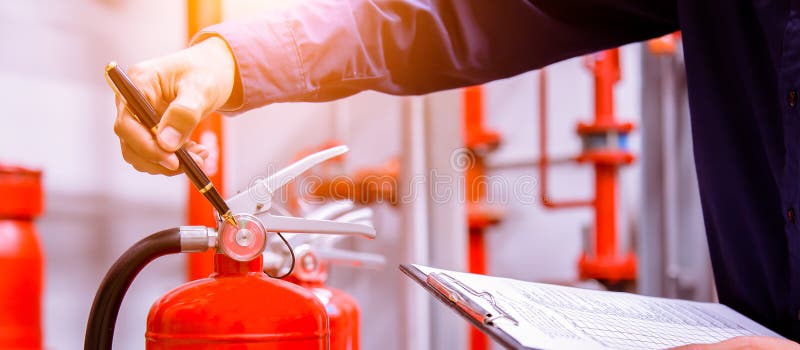 Engineer Checking Industrial Fire Control System,Fire Alarm Controller ...