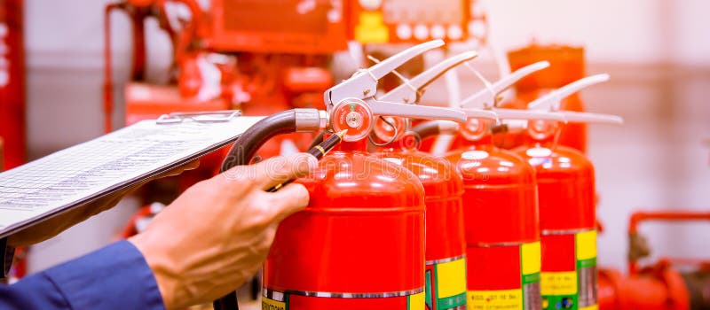 Engineer Checking Industrial Fire Control System,Fire Alarm Controller ...