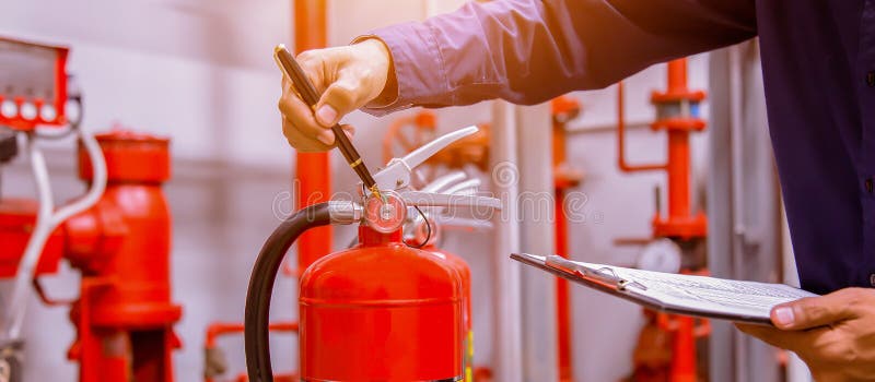 Engineer Checking Industrial Fire Control System,Fire Alarm Controller ...