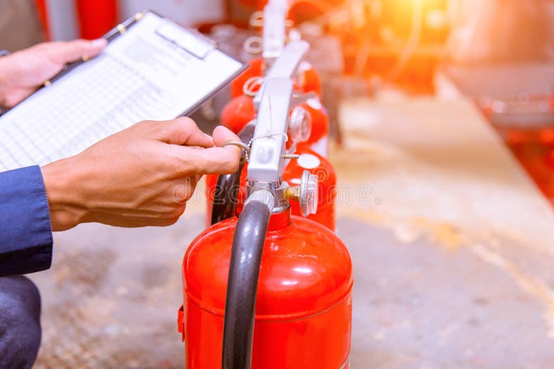 Engineer Checking Industrial Fire Control System,Fire Alarm Controller ...