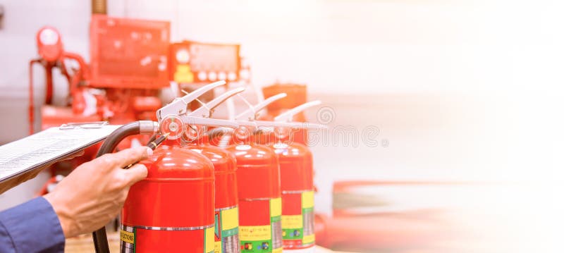 Engineer Checking Industrial Fire Control System,Fire Alarm Controller ...