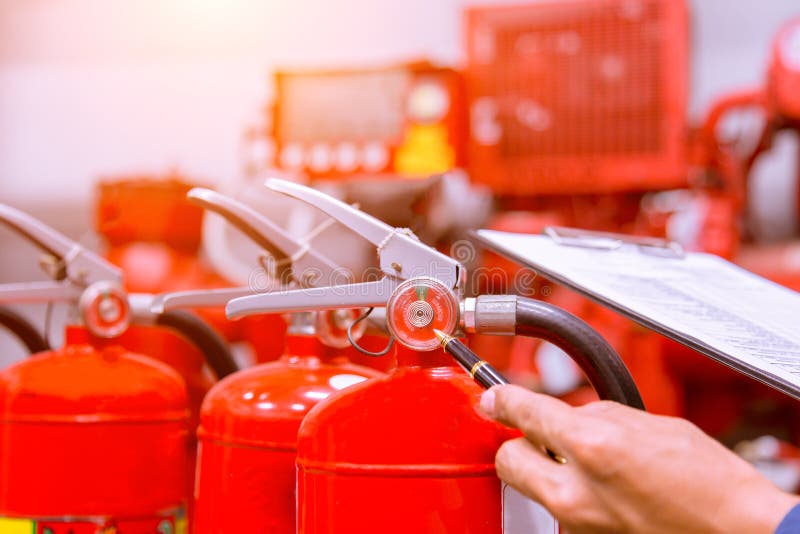 Engineer Checking Industrial Fire Control System,Fire Alarm Controller ...