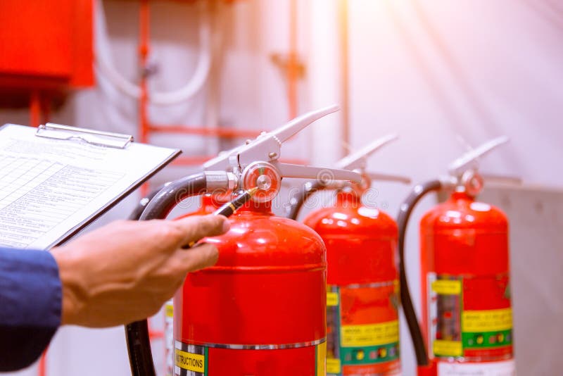 Engineer Checking Industrial Fire Control System,Fire Alarm Controller ...