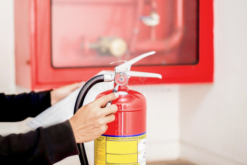 Engineer Checking Industrial Fire Control System,Fire Alarm Controller ...