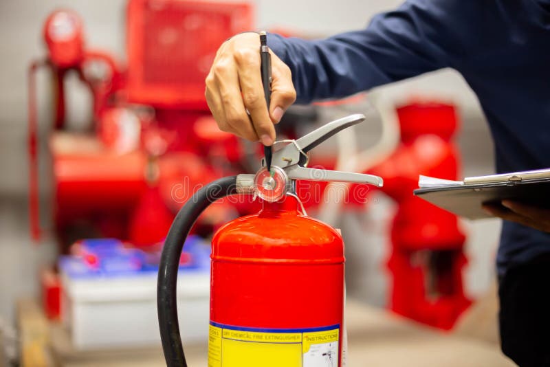 Engineer Checking Industrial Fire Control System,Fire Alarm Controller ...